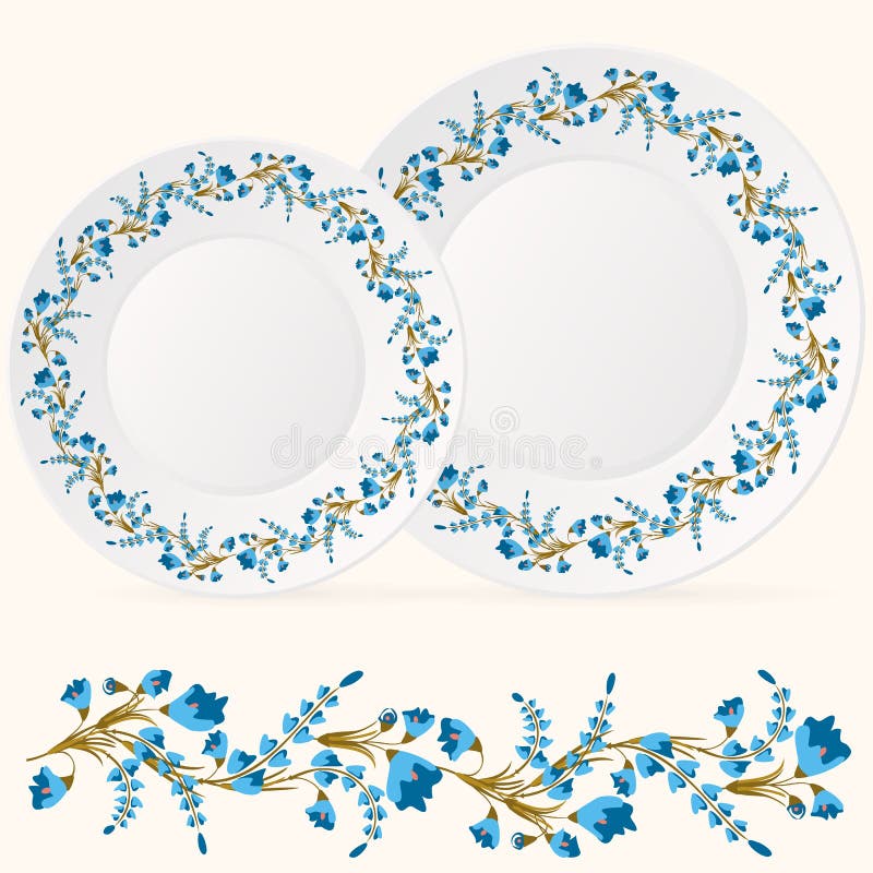 Blue Ceramic Plate Pattern Stock Illustrations – 2,064 Blue Ceramic ...