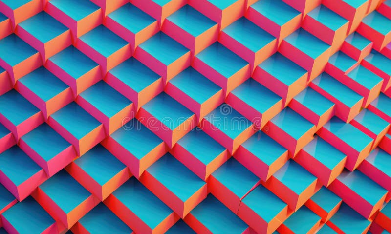 A Repeating Pattern of Blue and Orange Cubes Creates a Mesmerizing ...