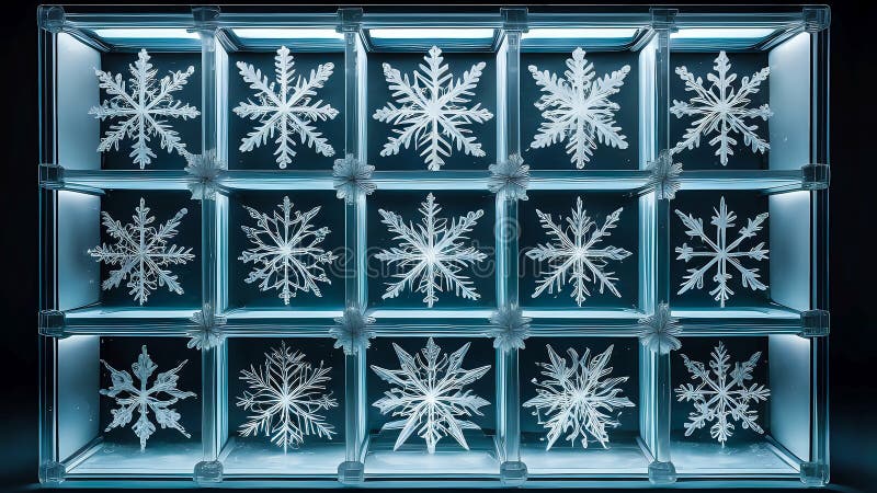 A Repeating Pattern of Clear Glass Boxes, Each Containing a Uniquely ...