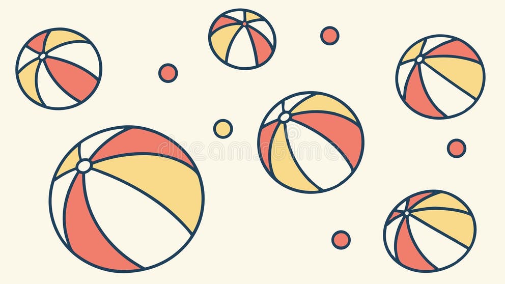 Repeating Pattern of Colorful Beach Balls Play Theme, Vector Design ...