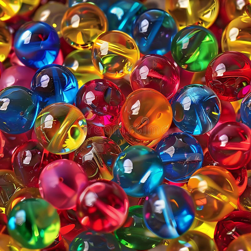 Repeating Pattern of Colorful Glass Ball Marbles Stock Illustration ...