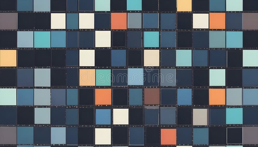 A Repeating Pattern of Colorful Rectangles in Shades of Blue, Teal ...