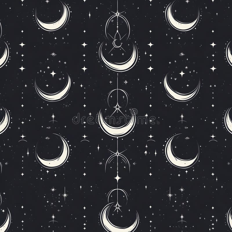 Dark Abstract Moon Pattern Design Stock Illustration - Illustration of ...