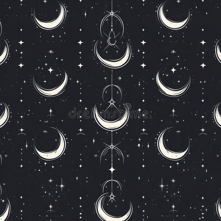 Dark Abstract Moon Pattern Design Stock Illustration - Illustration of ...