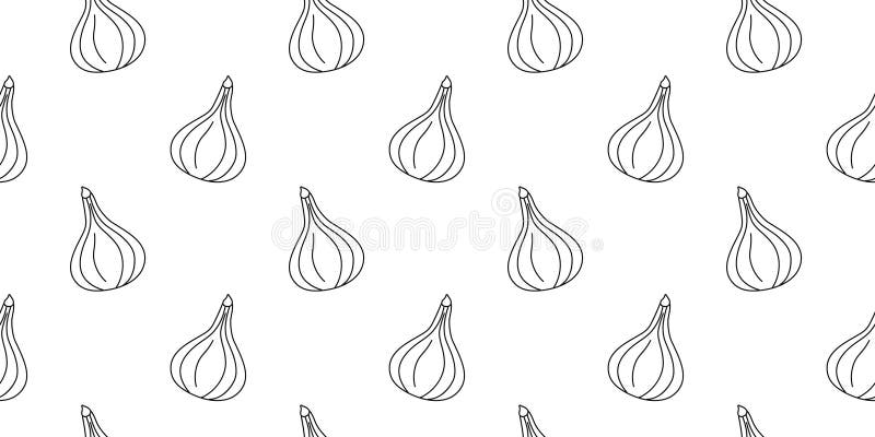 Repeating Pattern Design Featuring Simple Onion Shapes in Black Line ...