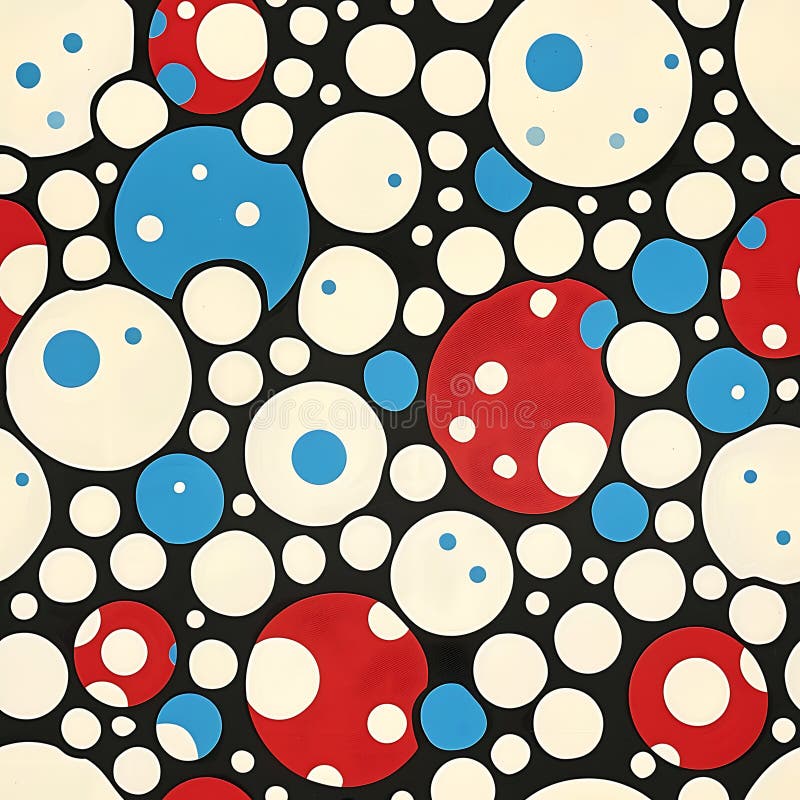 Colorful Circles Repeating Pattern Pop Art Style Stock Illustration ...