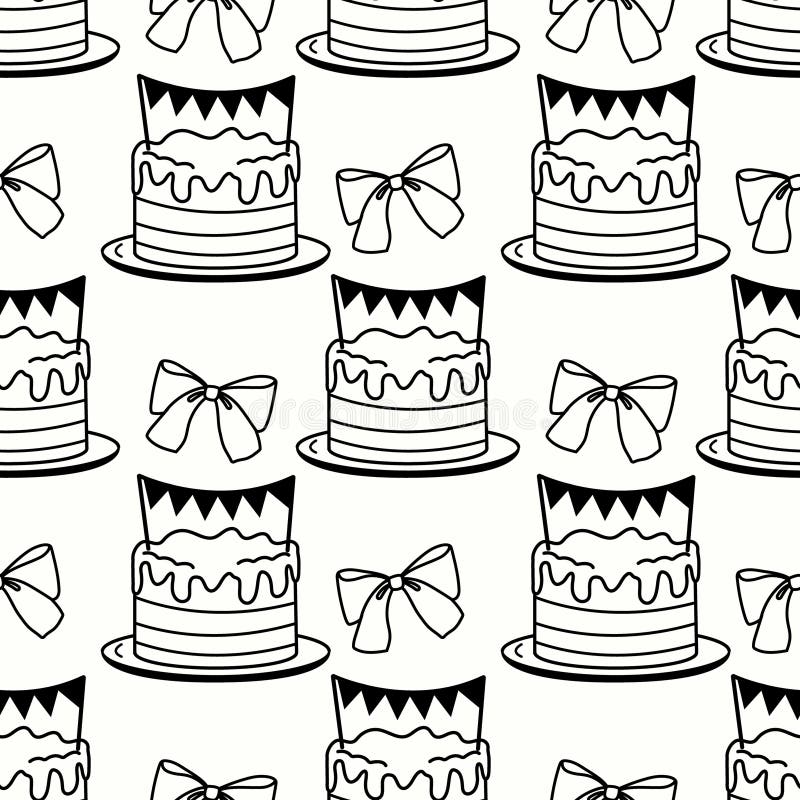 Pattern of Cakes and Bows Designed for Festive Occasions and ...