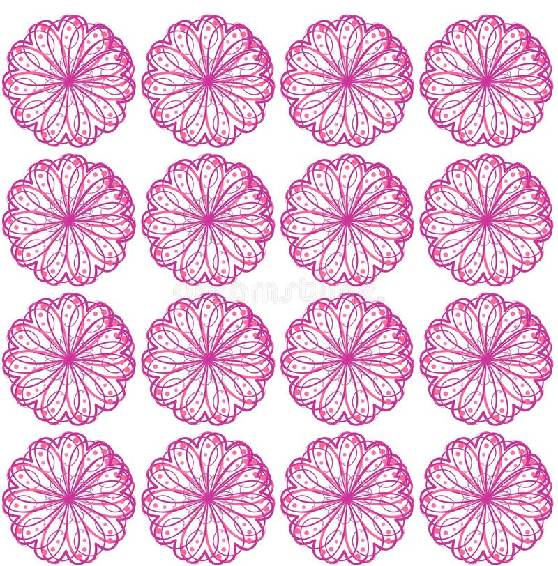 Repeating Pattern of Flowers Stock Illustration - Illustration of white ...