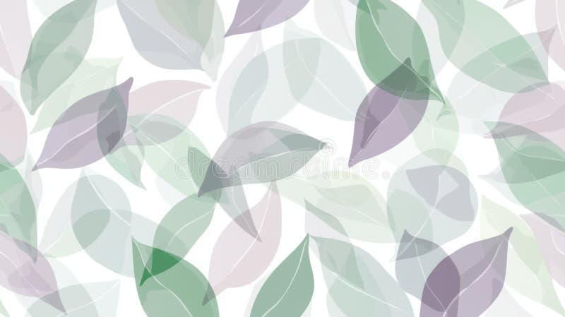 Repeating Pattern of Green and Purple Leaves is Floating on a White ...