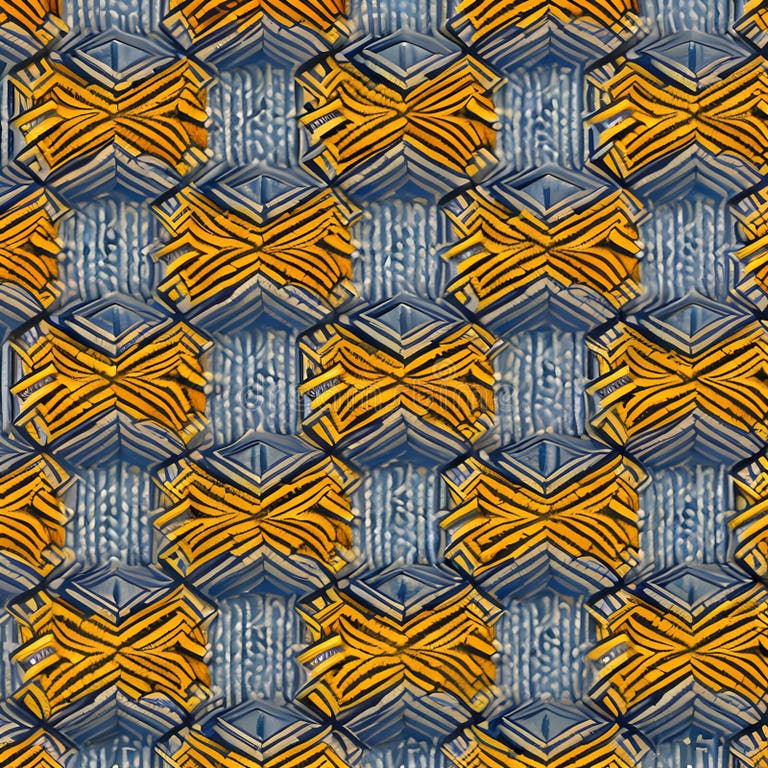 A Repeating Pattern of Interlocking Diamonds in Shades of Yellow and ...