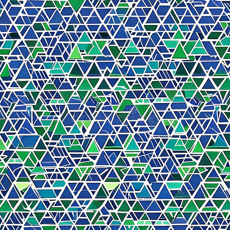 A Repeating Pattern of Interlocking Triangles in Shades of Blue and ...