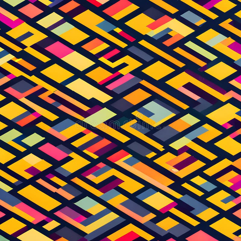 A Repeating Pattern of Interlocking Triangles in Shades of Orange and ...