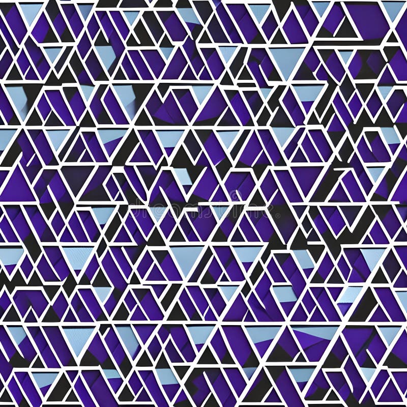 A Repeating Pattern of Interlocking Triangles in Shades of Purple and ...