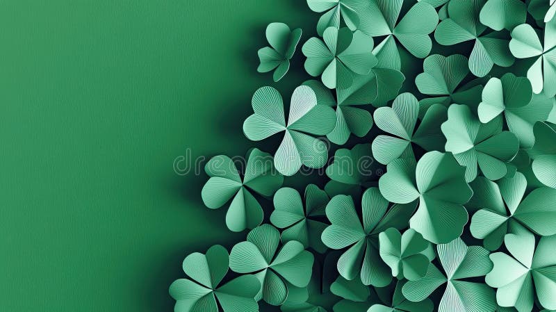 Repeating Pattern of Intricate Clovers Dancing on a Vibrant Green ...
