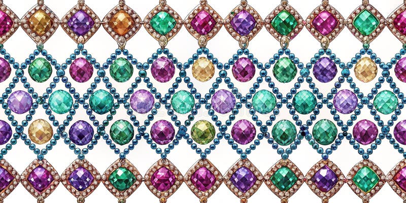 Repeating Pattern Jewel Tone Diamond Strings AI Generative Stock ...