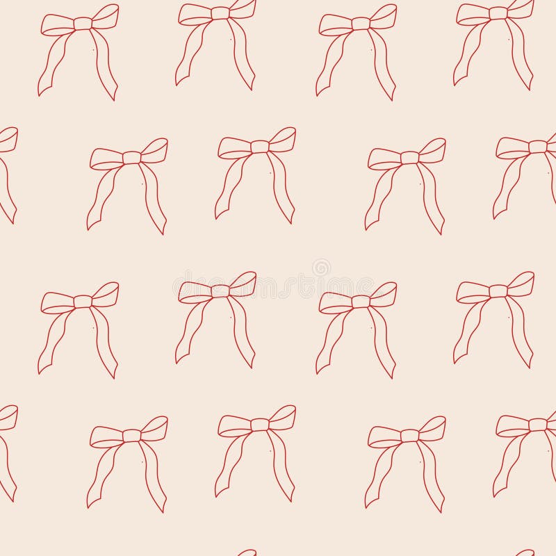 Repeating Pattern of Minimalist Bows on a Light Background for Fabric ...