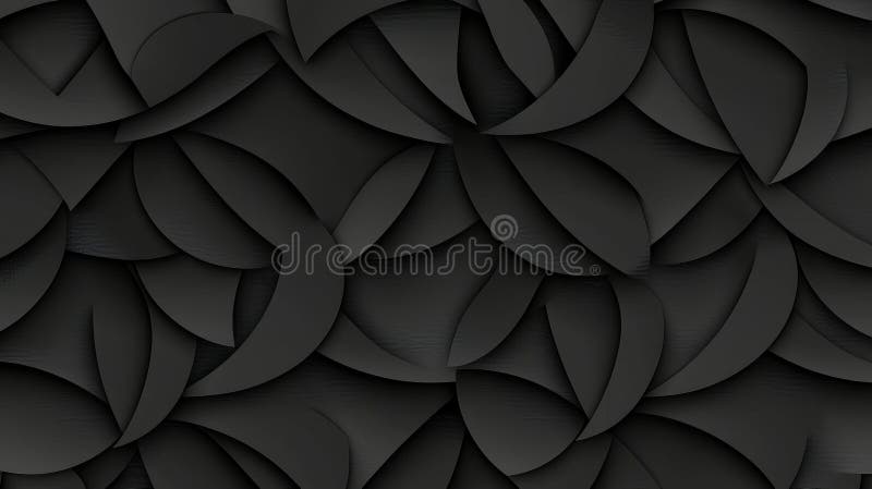 A Repeating Pattern of Overlapping Black Shapes on a White Background ...