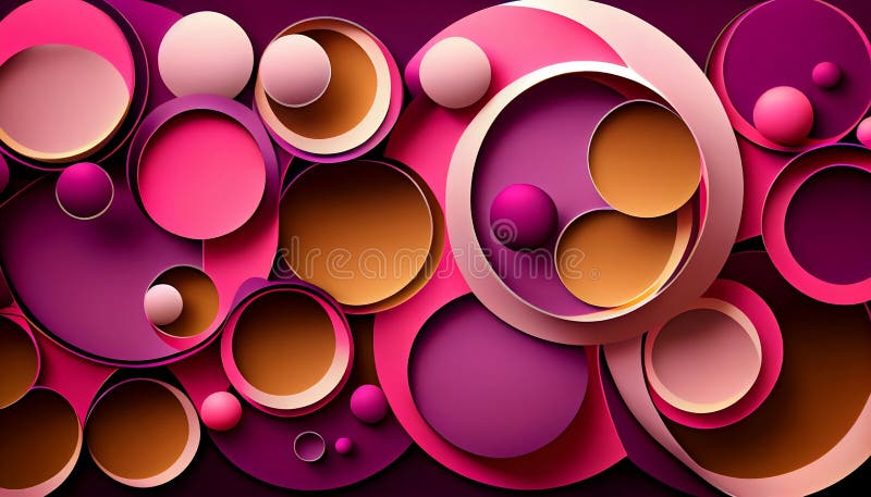 A Pattern of Overlapping Circles in Shades of Pink and Purple ...