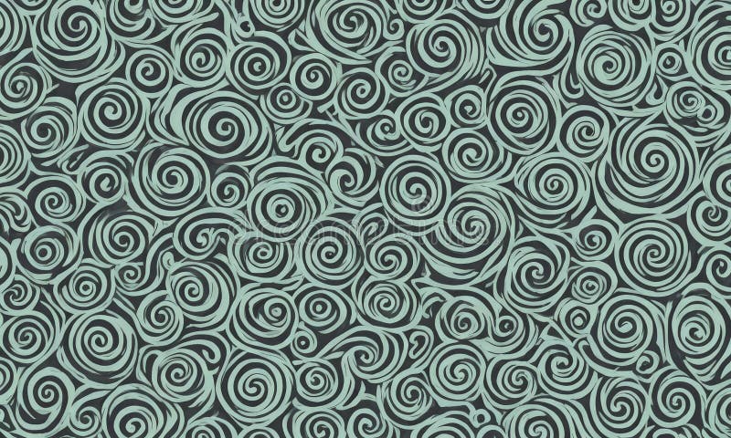 Repeating Pattern Overlapping Spiral Shapes in Shades Gray and Black ...