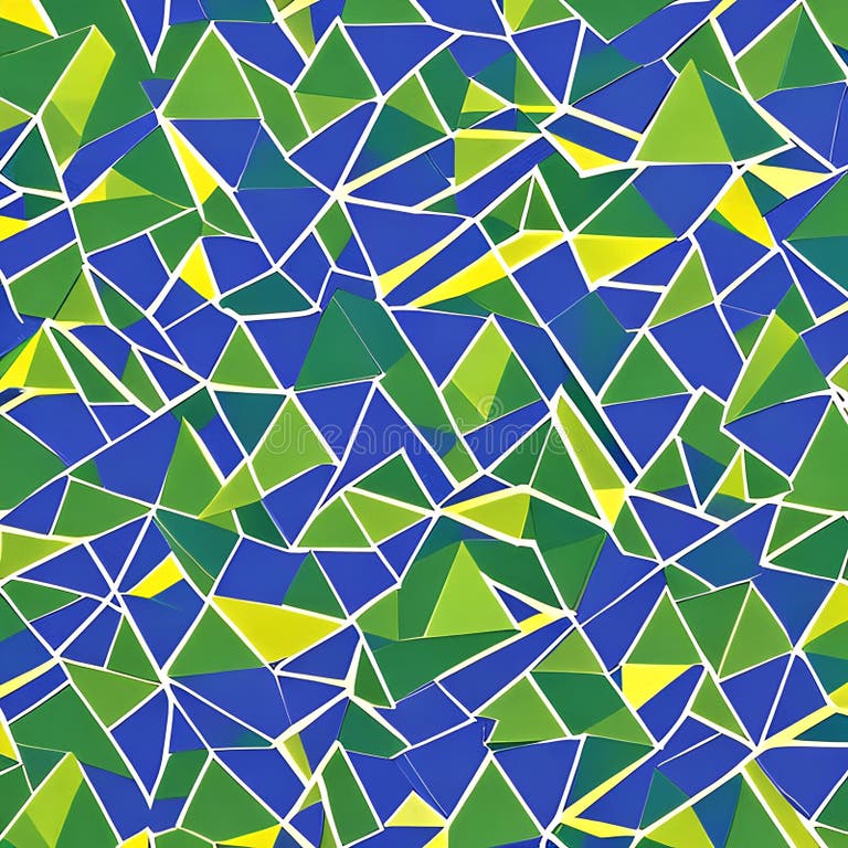 A Repeating Pattern of Overlapping Triangles in Shades of Green and ...