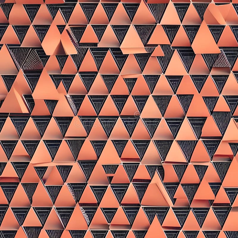 A Repeating Pattern of Overlapping Triangles in Shades of Pink and ...