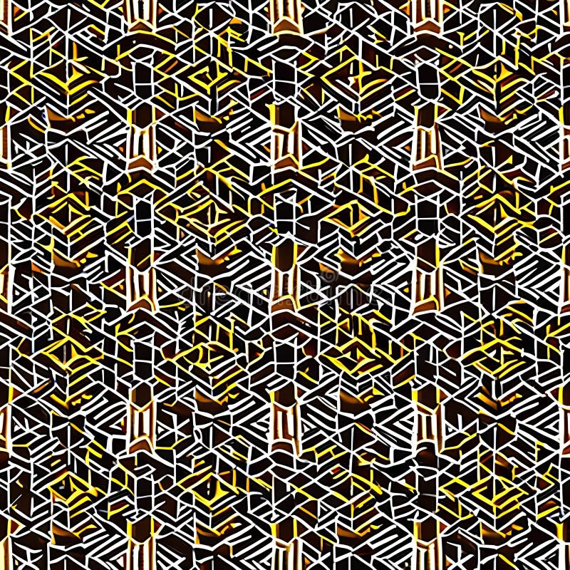 A Repeating Pattern of Overlapping Triangles in Shades of Yellow and ...