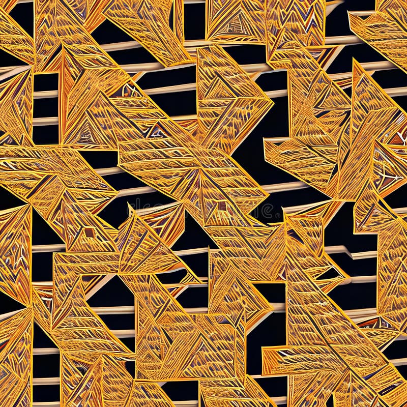 A Repeating Pattern of Overlapping Triangles in Shades of Yellow and ...