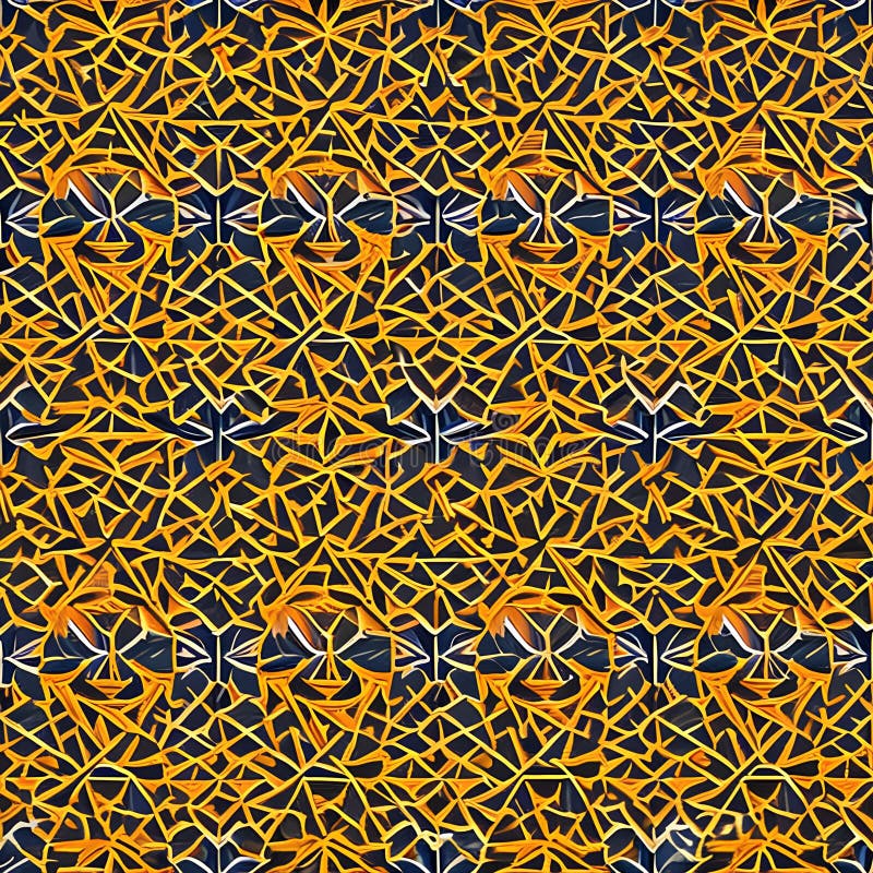 A Repeating Pattern of Overlapping Triangles in Shades of Yellow and ...
