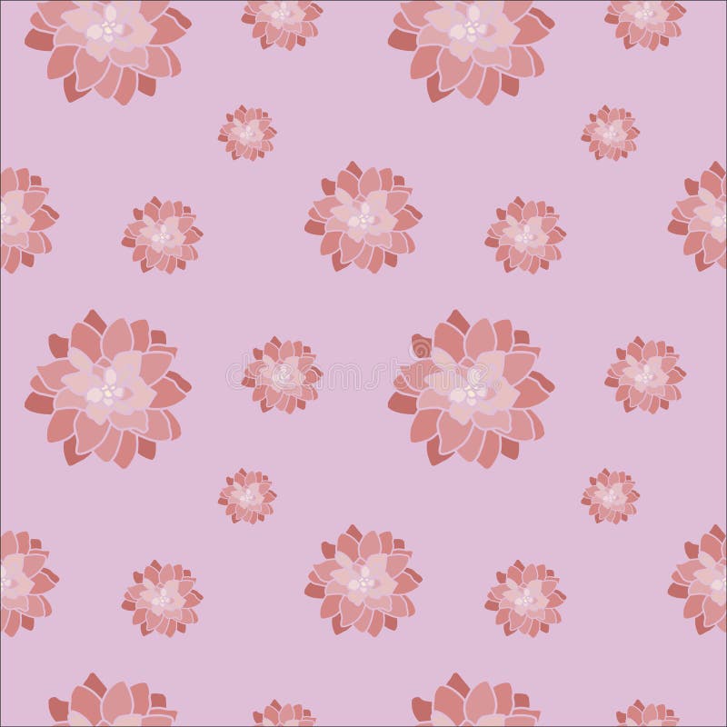 Repeating Pattern Pink Flowers with Pink Background Stock Illustration ...