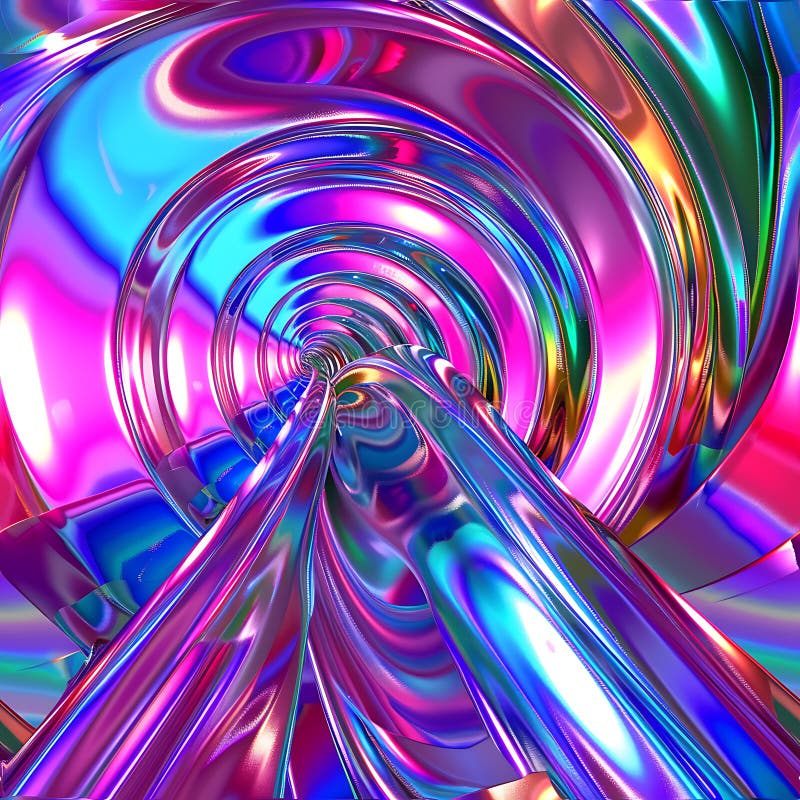 Repeating Pattern of a Prismatic, Iridescent Vortex of Color Stock ...