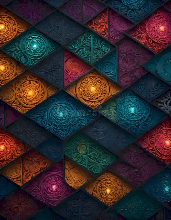 Repeating Pattern of Radiant Diamond Shapes Creating a Visually ...