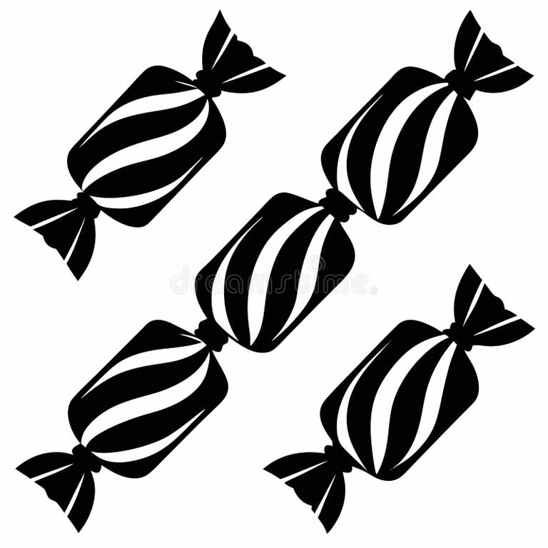 Repeating Pattern with Six Stylized Black Silhouettes Stock ...