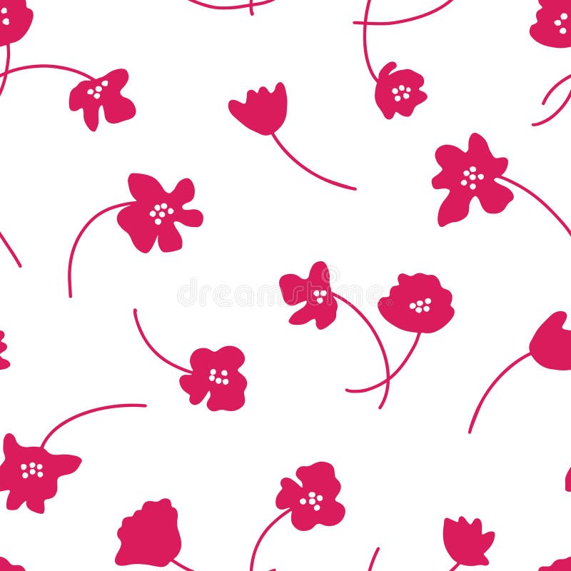 Vibrant Pink Floral Pattern on a White Background for Spring-Themed ...