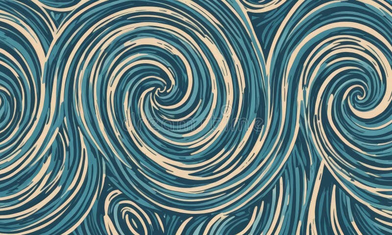 Repeating Pattern Swirling Blue and White Lines Creates Mesmerizing ...