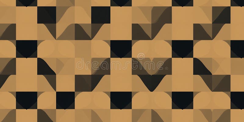 A Repeating Pattern of Tan Squares and Dark Shapes with Curved Edges ...