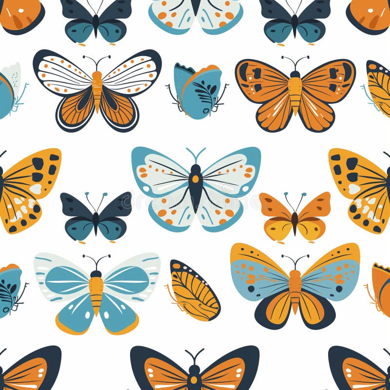 Repeating Pattern Texture of Cartoon Butterflies that Would Be Good for ...