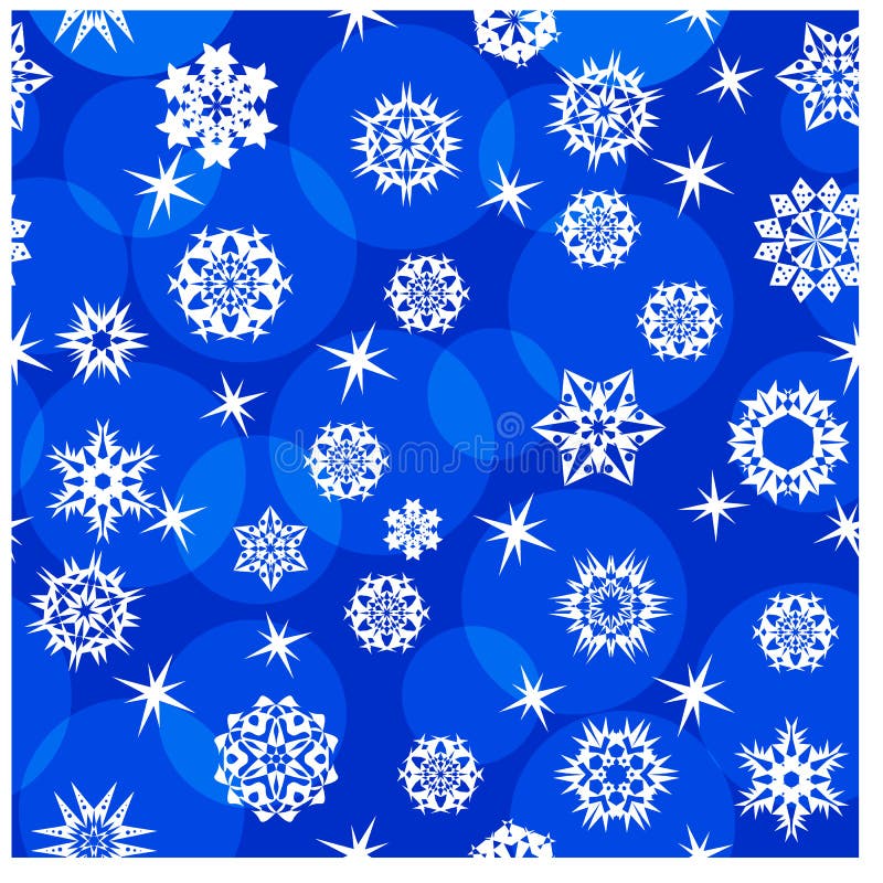 Repeating Pattern of White Snowflakes and Stars Stock Vector ...