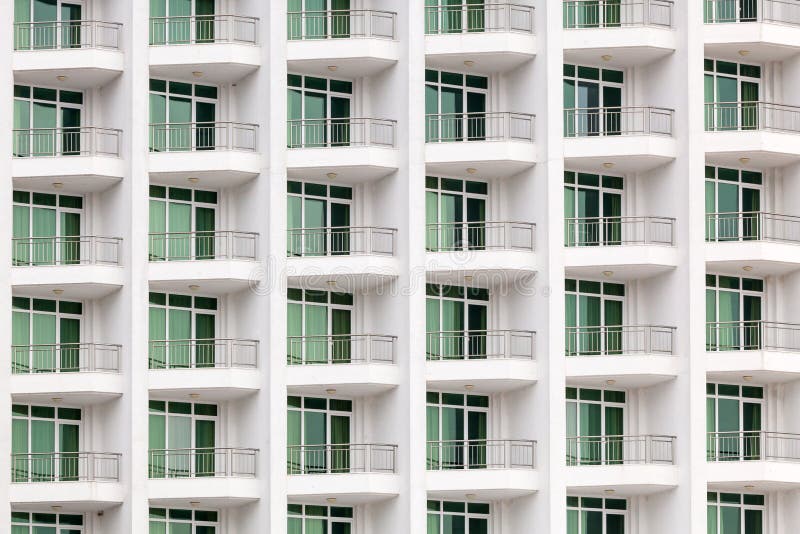 Repeating Pattern of Windows and Balcony. Bulding Front Stock Image ...
