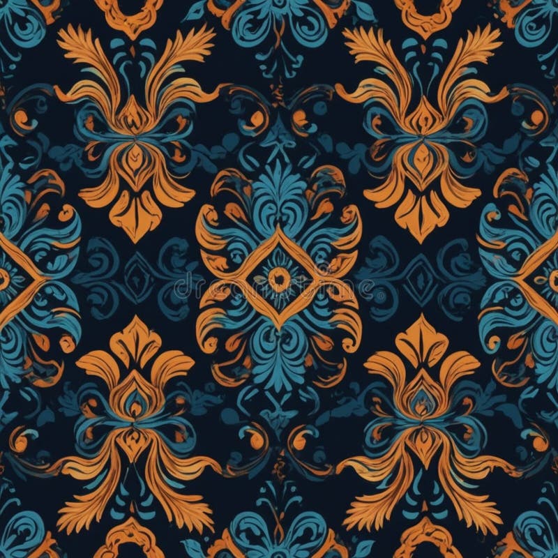 Repeating Patterns Design Batik Bali Blue Fire,printable Art,wall Decor ...