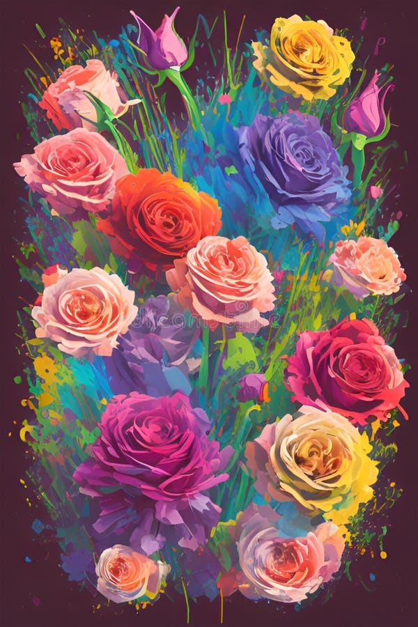 The Repeating Patterns Design, Fabric Art of Flowers and Tree. Stock ...