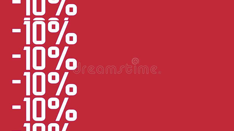 Repeating 10 Percent Discount on Red Background Stock Video - Video of ...