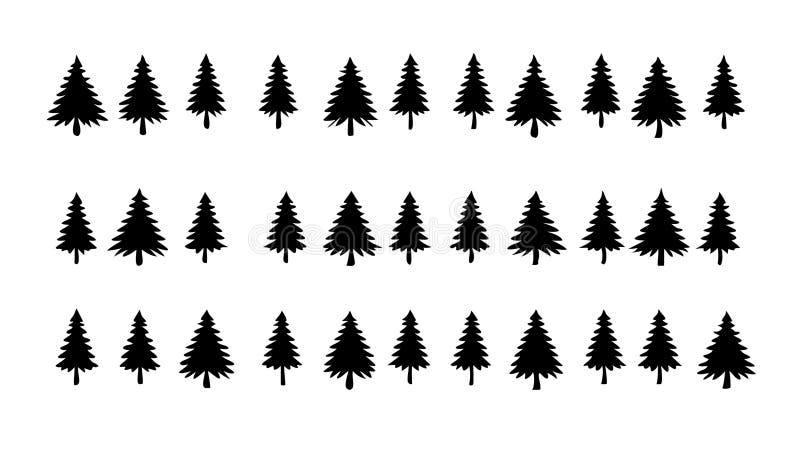 Repeating Pine Trees Forest Vector. Nature Landscape Pattern, Vector Design Generative AI Stock ...