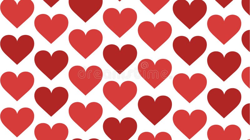 A Repeating Red Heart Pattern on White Stock Vector - Illustration of ...