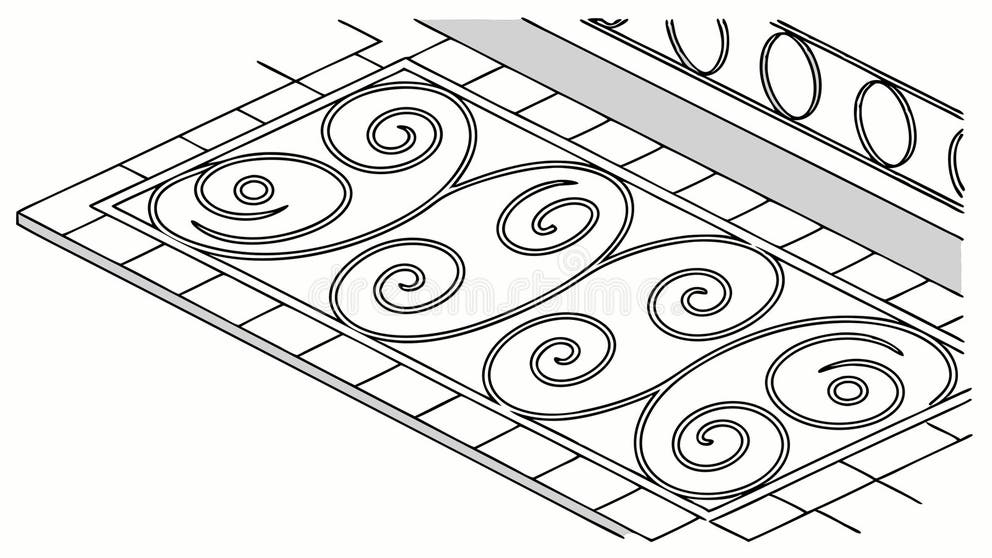 Repeating Scroll Pattern Vector Outline Design, Ornamental Border ...