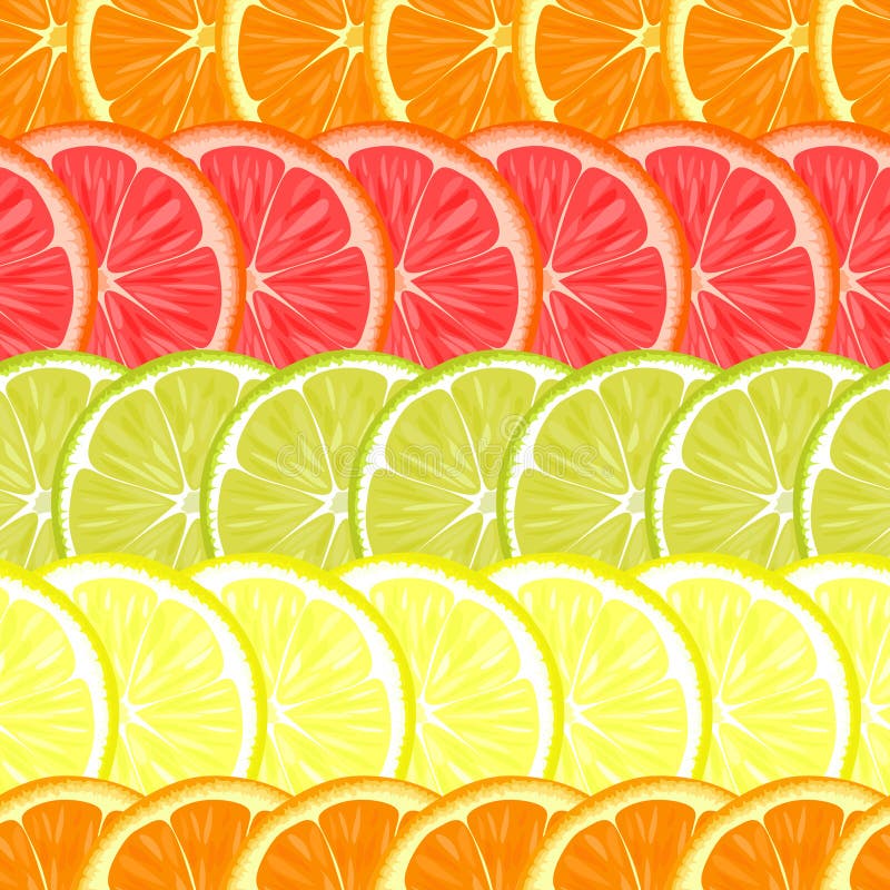 Repeating Seamless Pattern of Different Citruses. Stock Vector ...