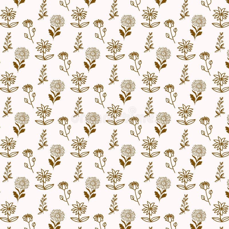 Repeating Sun Flower Doodle Aesthetic Seamless Pattern Design ...