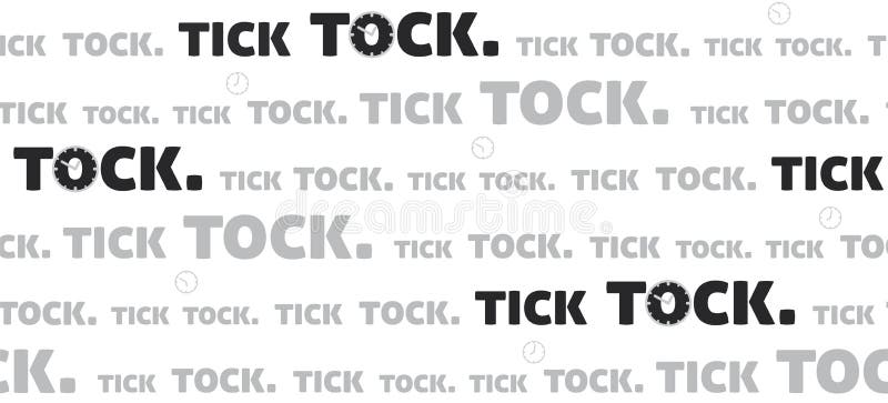 Repeating .Tick Tock. in Different Sizes in Multiple Text Lines. Stock ...