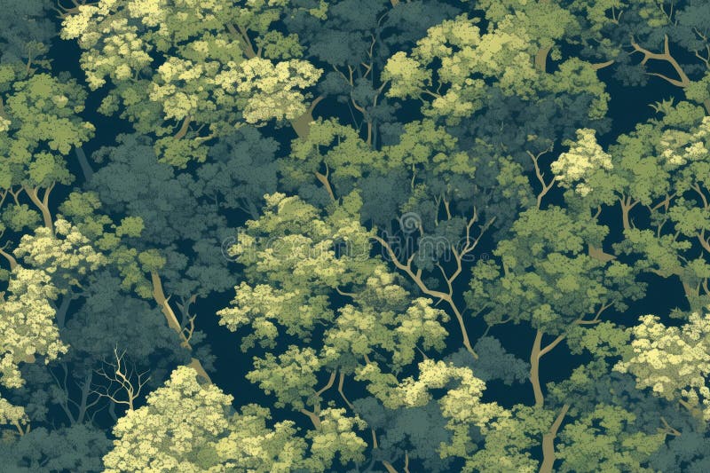 Repeating Tree Pattern for Web Design Stock Illustration - Illustration ...