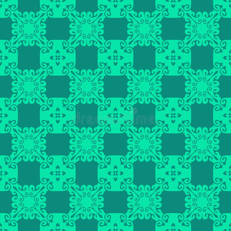 Seamless Repeat Serrated 5-Petal Floral Pattern Stock Vector ...