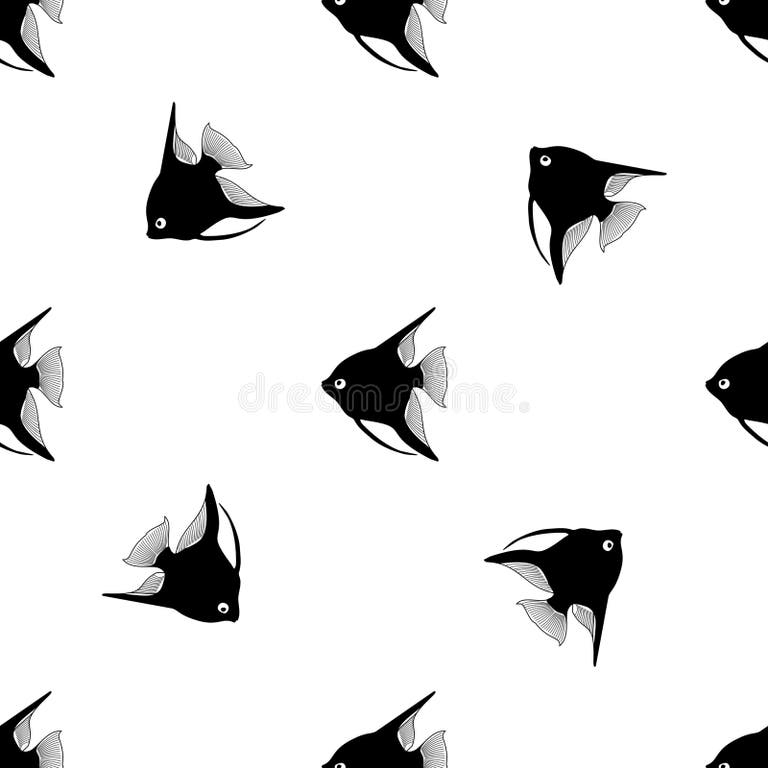 Repeating Vector Pattern with Aquarium Fish Angelfish Stock Vector ...